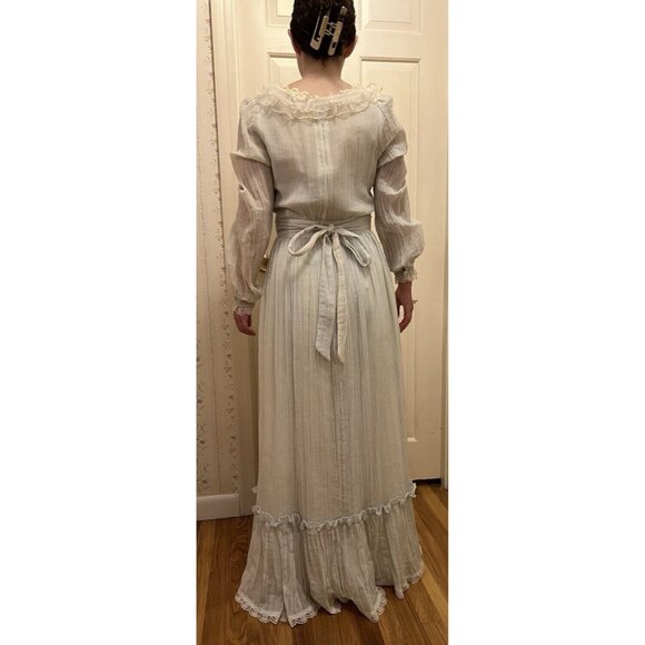 Gunne Sax | Dresses | 98s Gunne Sax Light Blue Lace Prom Dress Prairie ...